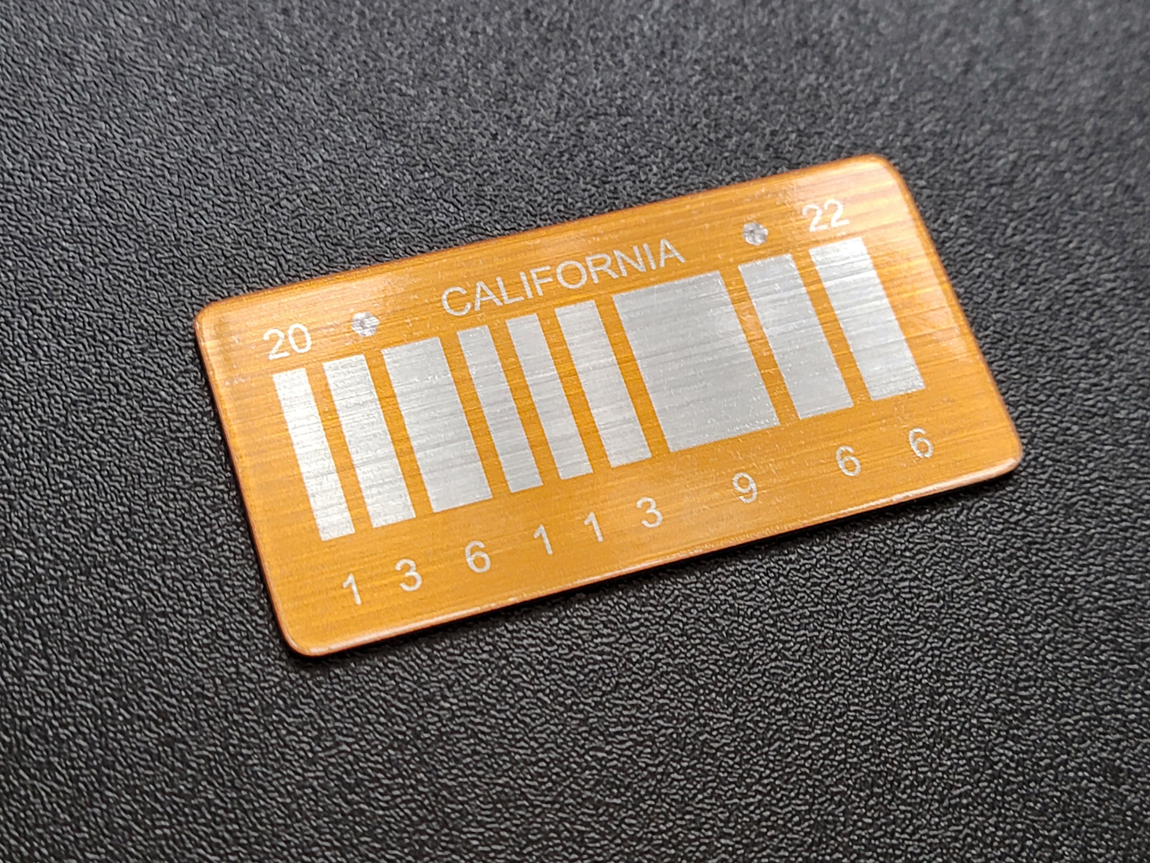 BTTF Brushed Metal Look Futuristic Scale Plate | RC PLATE SHOP