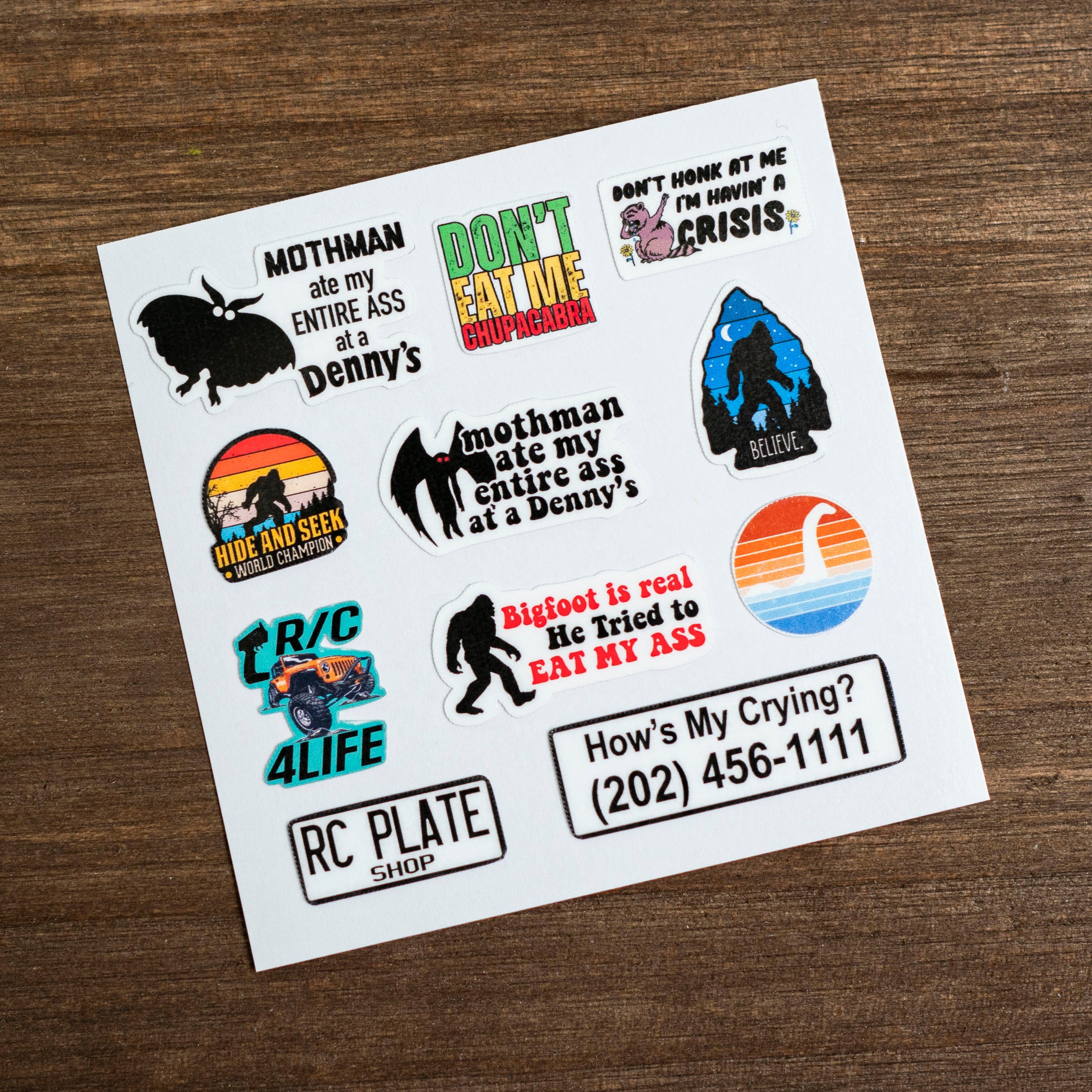 Funny Bumper Sticker & Favorites Set | RC PLATE SHOP