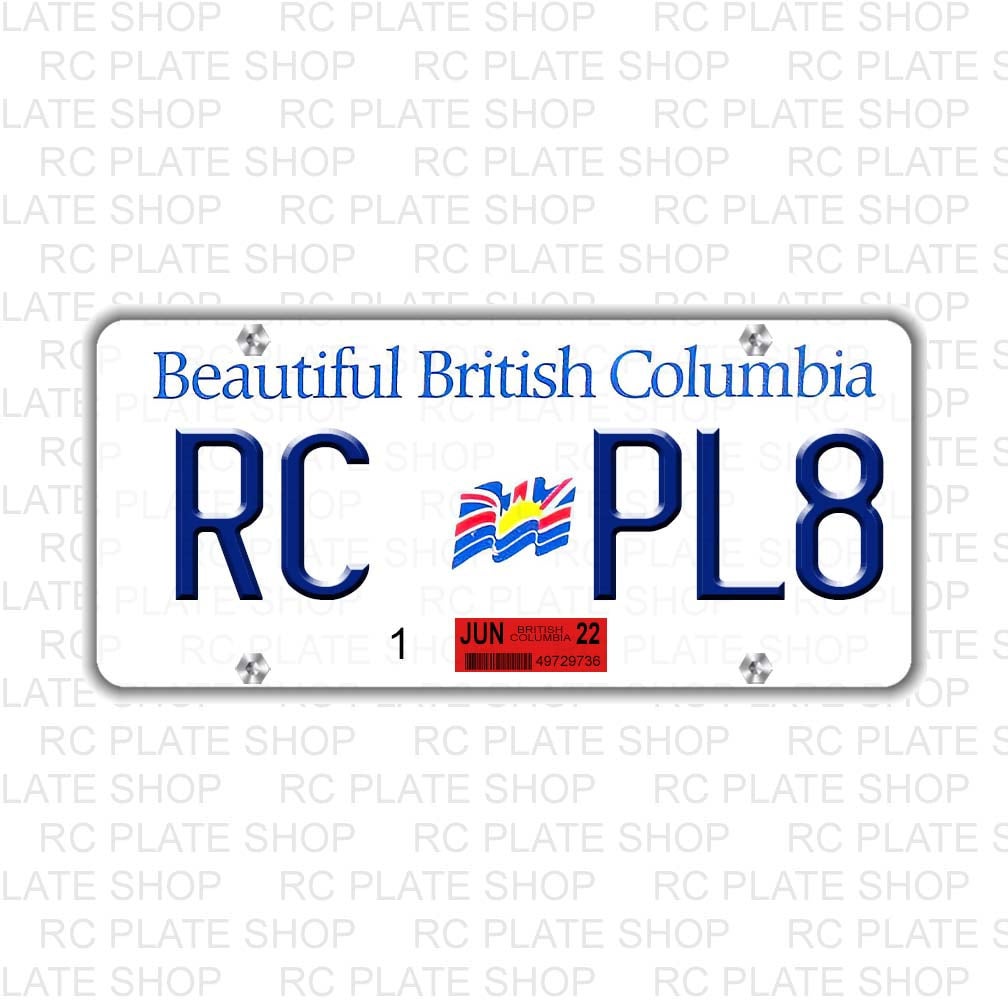 British Columbia RC License Plate | RC PLATE SHOP