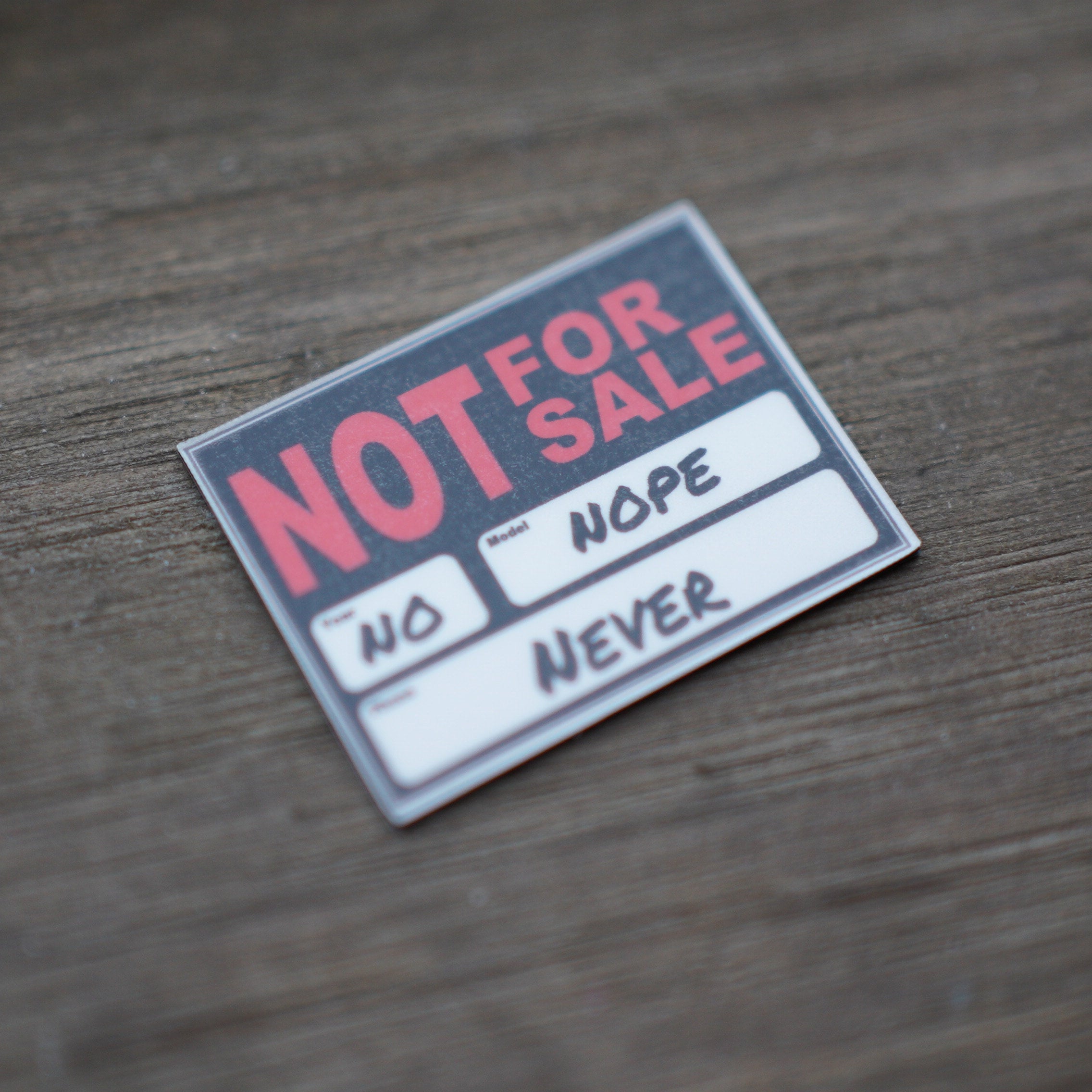 Scale NOT FOR SALE Signs | RC PLATE SHOP