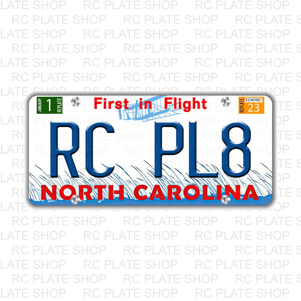 North Carolina RC License Plate | RC PLATE SHOP