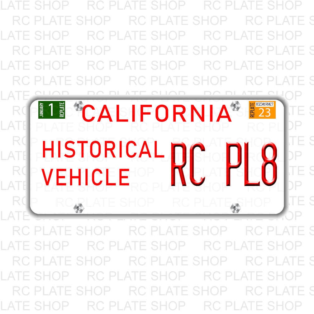 California RC License Plate | RC PLATE SHOP