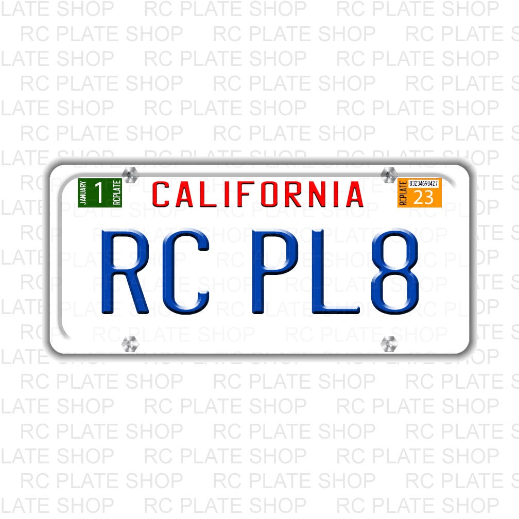 California RC License Plate | RC PLATE SHOP